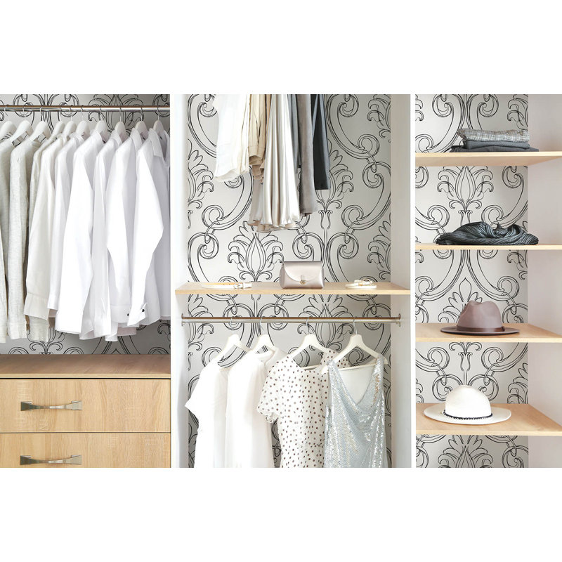 House of Hampton® Gatling Peel & Stick Damask Roll & Reviews | Wayfair