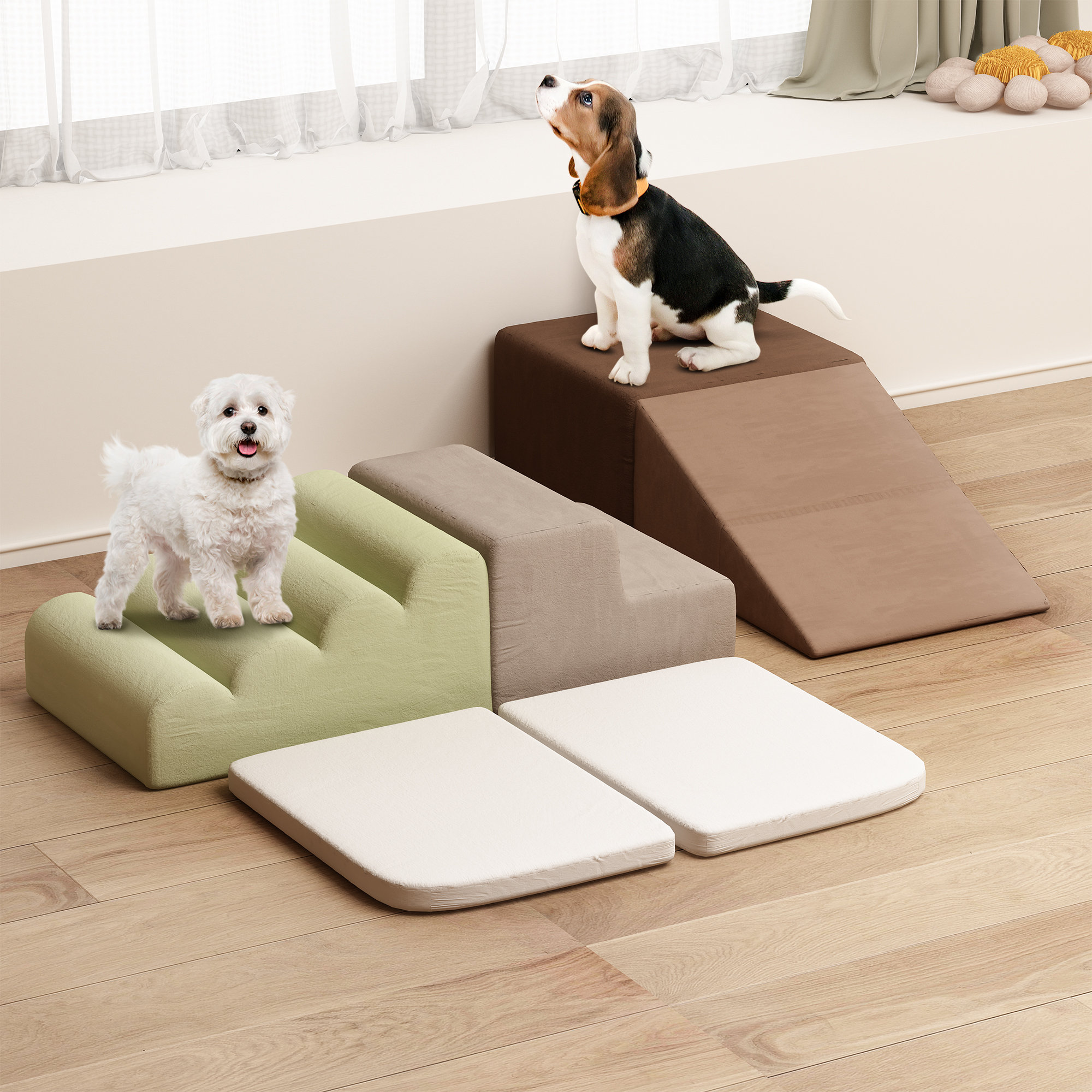 Archie & Oscar™ Colorful 6-Pack Pet Ramp & Stairs Foam Block Unit | Wayfair