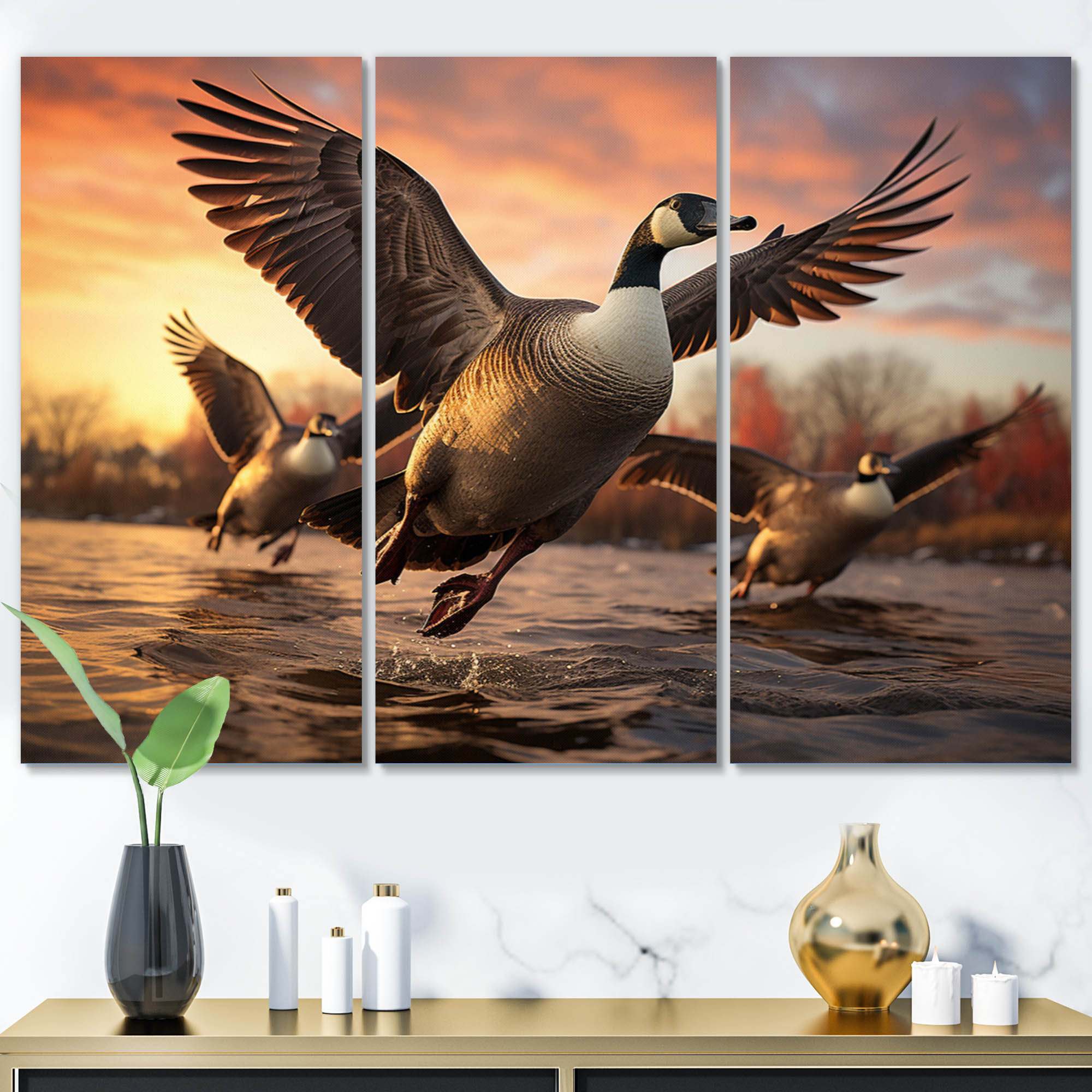 Design Art 3 Canada Canadian Geese II Wall Decor Set | Wayfair