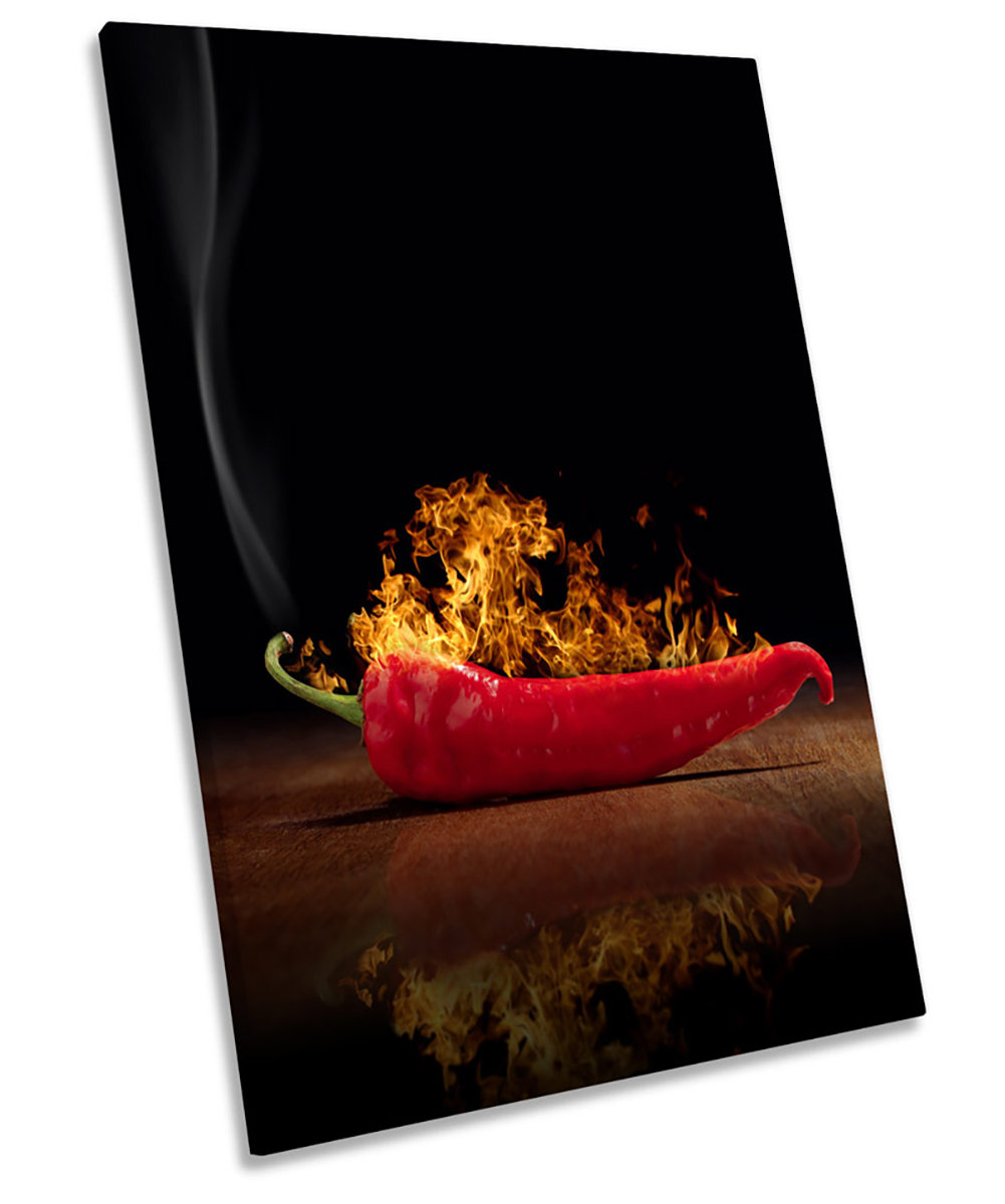 17 Stories Red Hot Flaming Chilli Kitchen - Wrapped Canvas Graphic Art ...