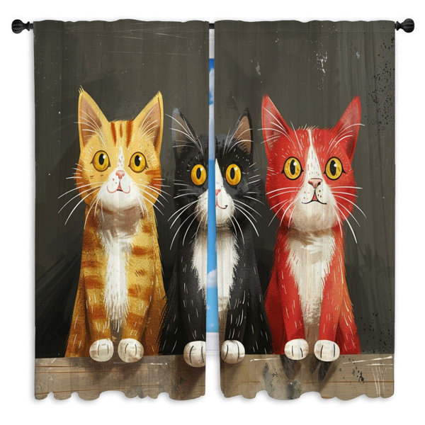 Wildon Home® Synetra Polyester Semi-Sheer Curtain Pair | Wayfair