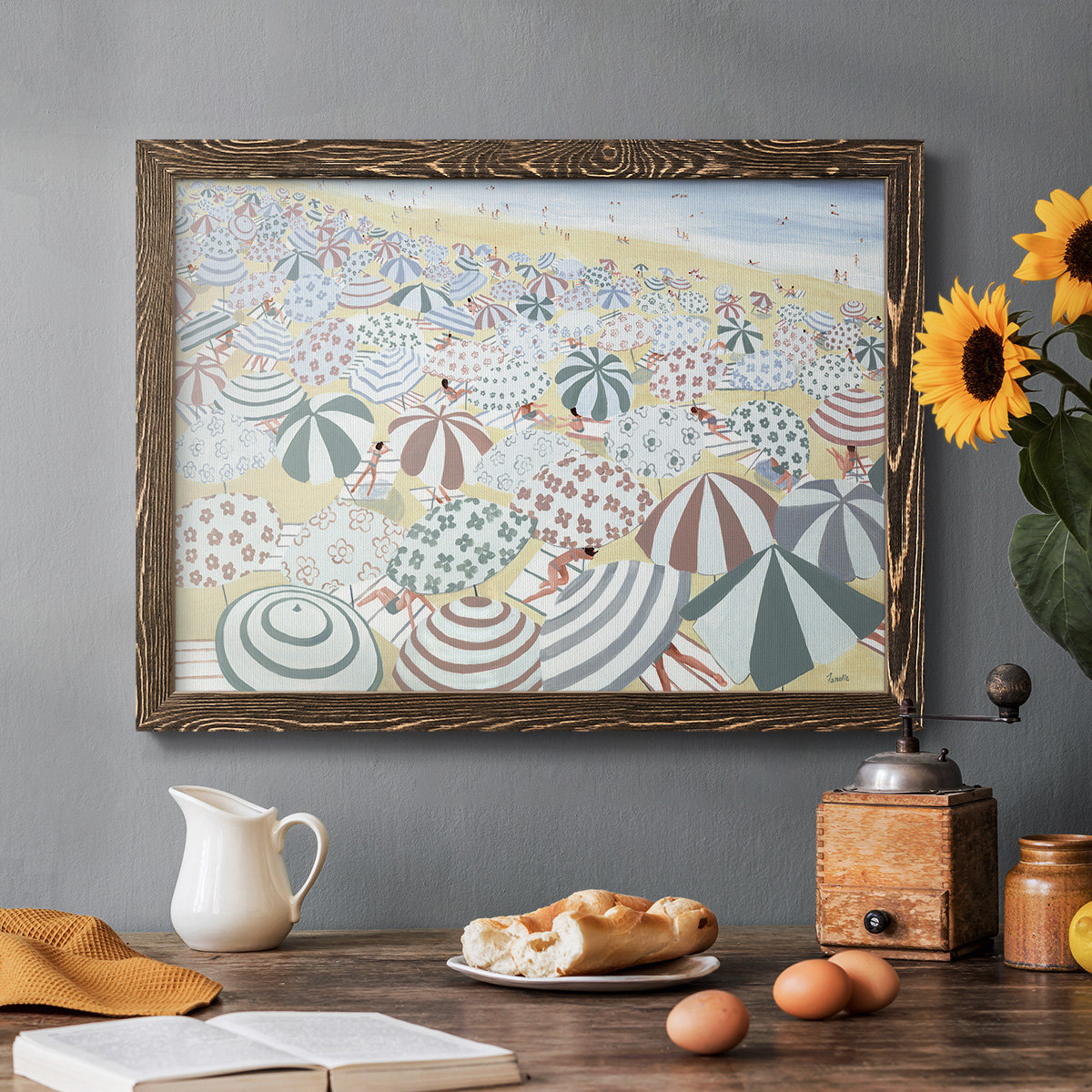 Highland Dunes Subtle Beach Framed On Canvas Print | Wayfair