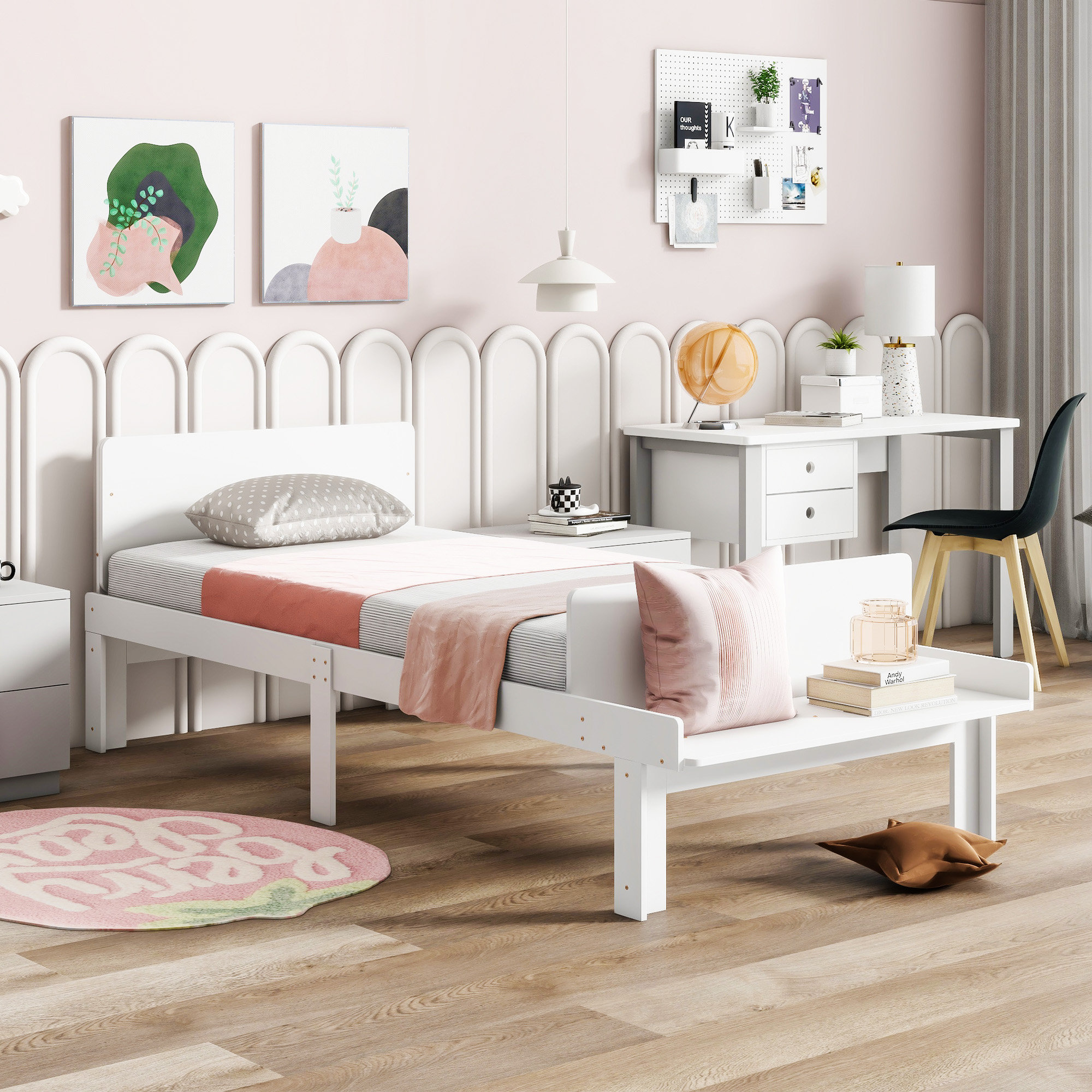 Ebern Designs Bed With Footboard Bench | Wayfair