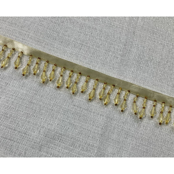 Rose Lace And Braid Crystal Beaded Fringe 1.5" Width Trim Handmade ...