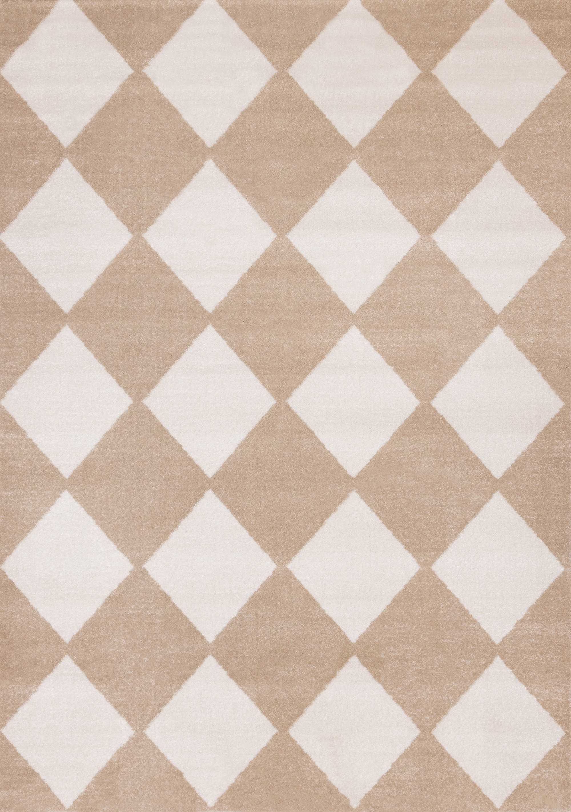 Latitude Run® Shivaun Soft Beige Cream Checkered Diamonds Area Rug ...