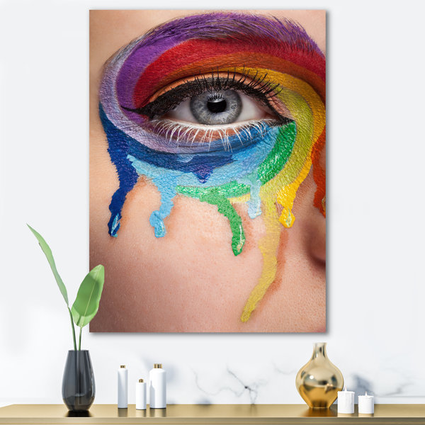 East Urban Home " Close Up Eye With Cry Colours In A Wheel Arround ...