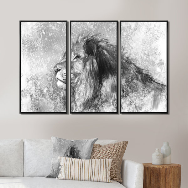 Bungalow Rose " Lion Tattoo Art " 3 - Pieces - Wayfair Canada