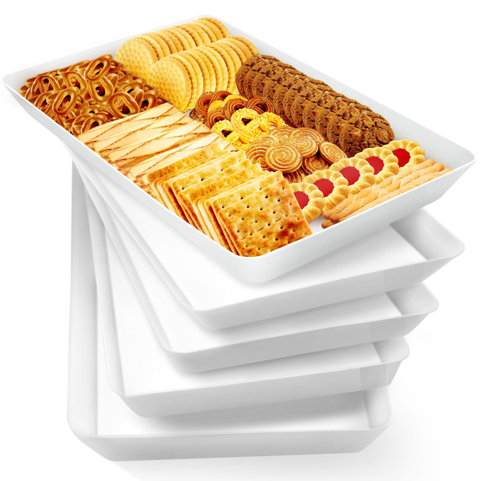 Latitude Run® Service Tray For Entertainment, Reusable Plastic Tray For ...