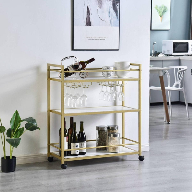 Mercer41 Zylphia Metal Bar Cart | Wayfair