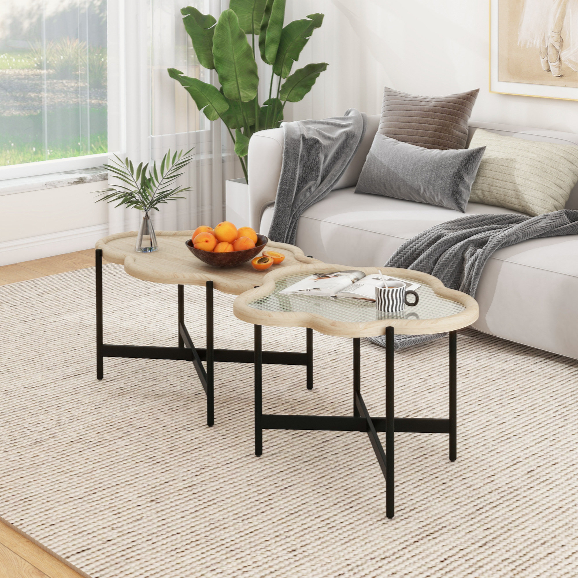 Hokku Designs Ensemble de 2 tables basses Cloud, table basse, table de ...