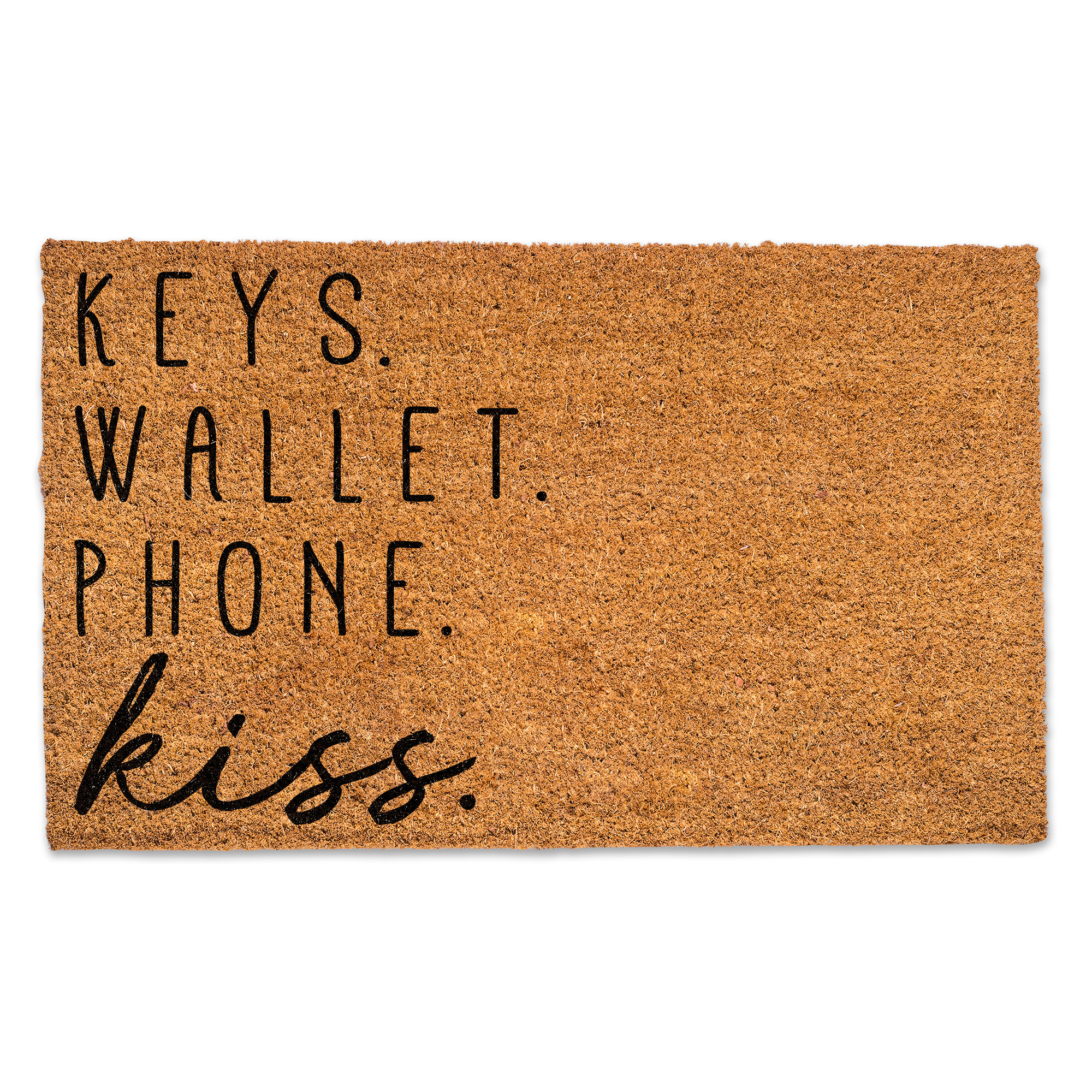 East Urban Home Monir Keys Wallet Phone Kiss Outdoor Door Mat | Wayfair