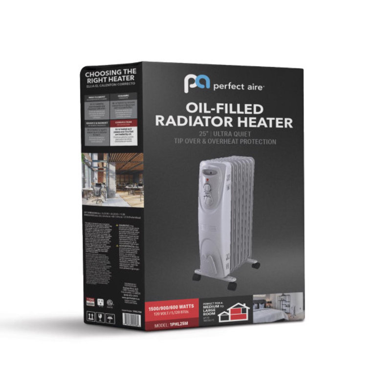 Perfect Aire 5120 Btu/h 160 sq ft Oil Filled Electric Heater | Wayfair