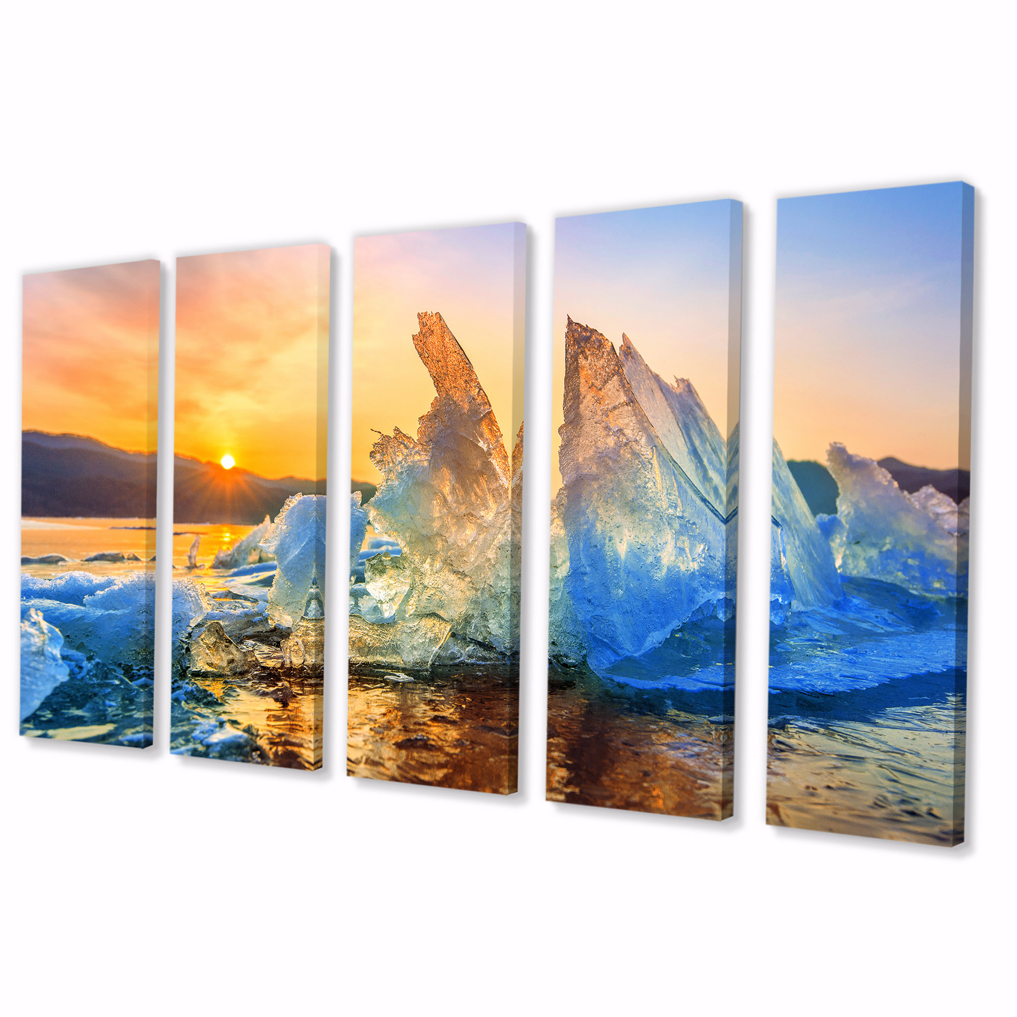 Dovecove Alaskan Mini Iceberg - Landscapes Wall Decor - 5 Equal Panels ...