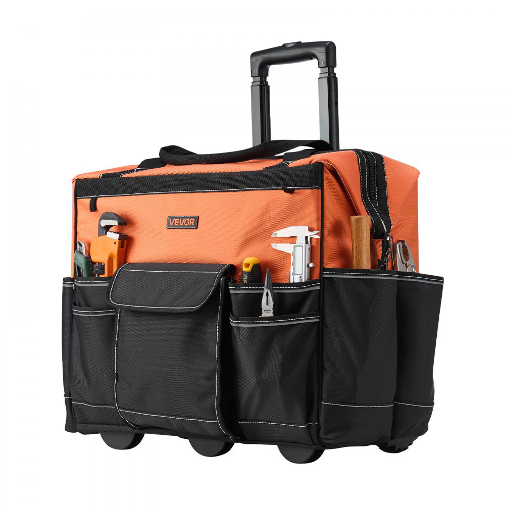 17 Stories Rolling Tool Bag 27 Pockets Heavy Duty Roller Tool Bag on ...