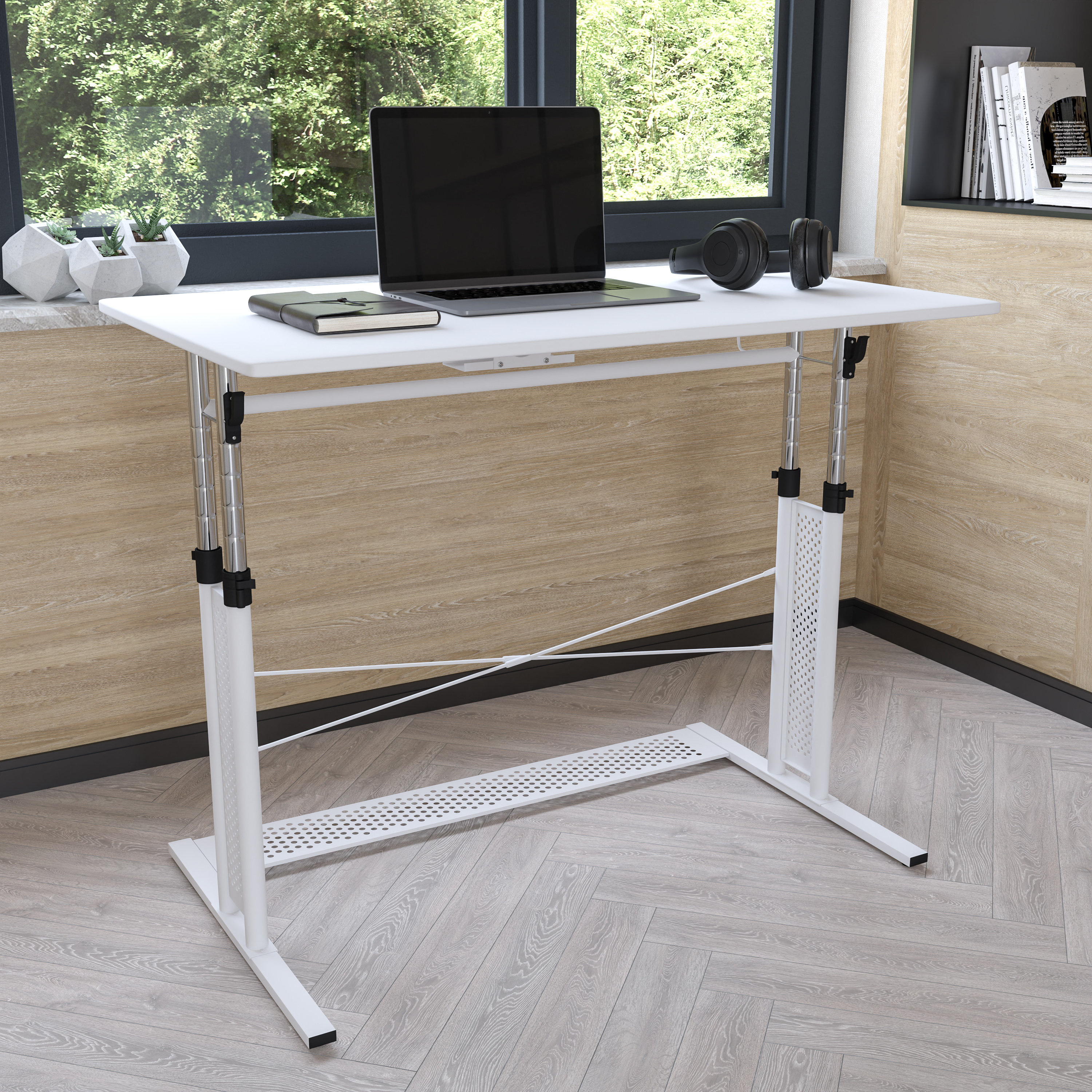Ebern Designs Latitude Height Adjustable (27.25-35.75"H) Sit to Stand ...