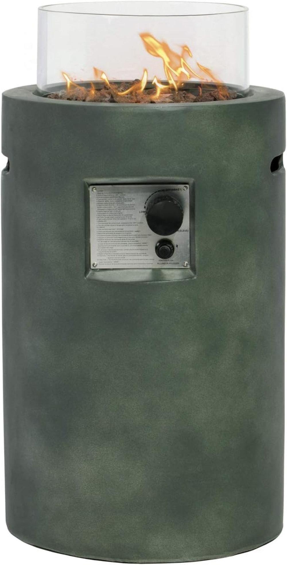 Latitude Run® Table de foyer d'extérieur au propane avec couvercle ...