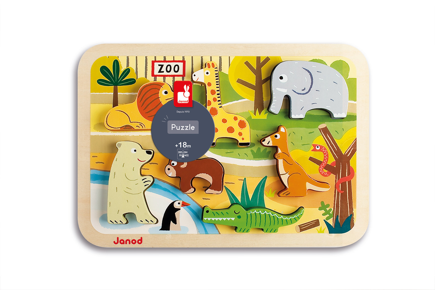 Janod CHUNKY PUZZLE - ZOO | Wayfair