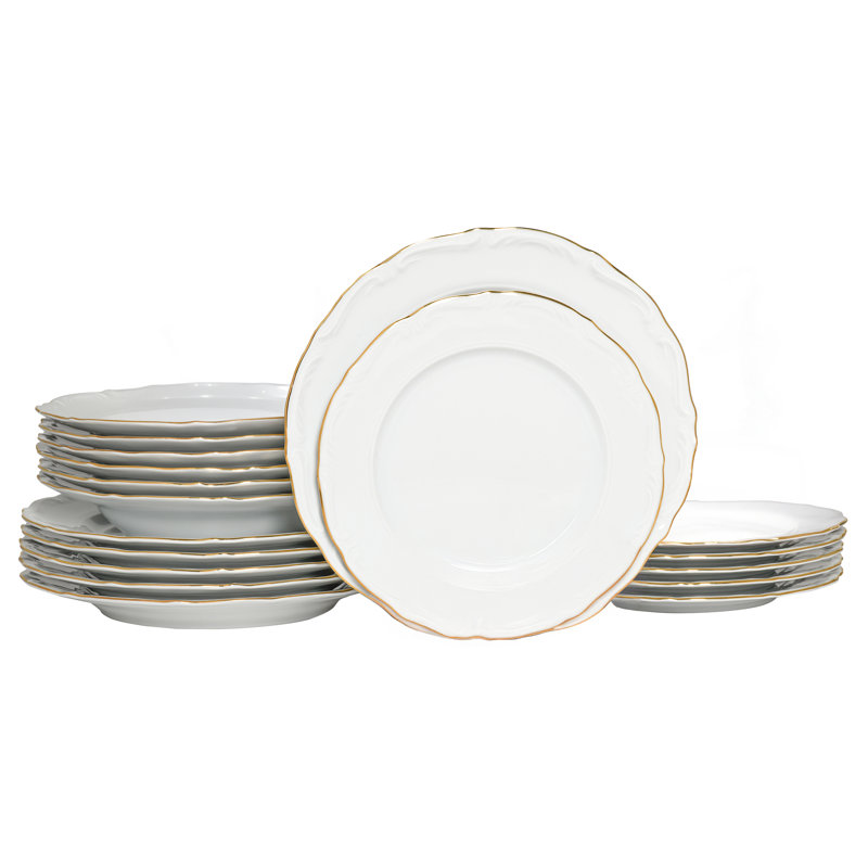 Creatable Maria Theresia 18 Piece Porcelain Dinnerware Set - Service ...