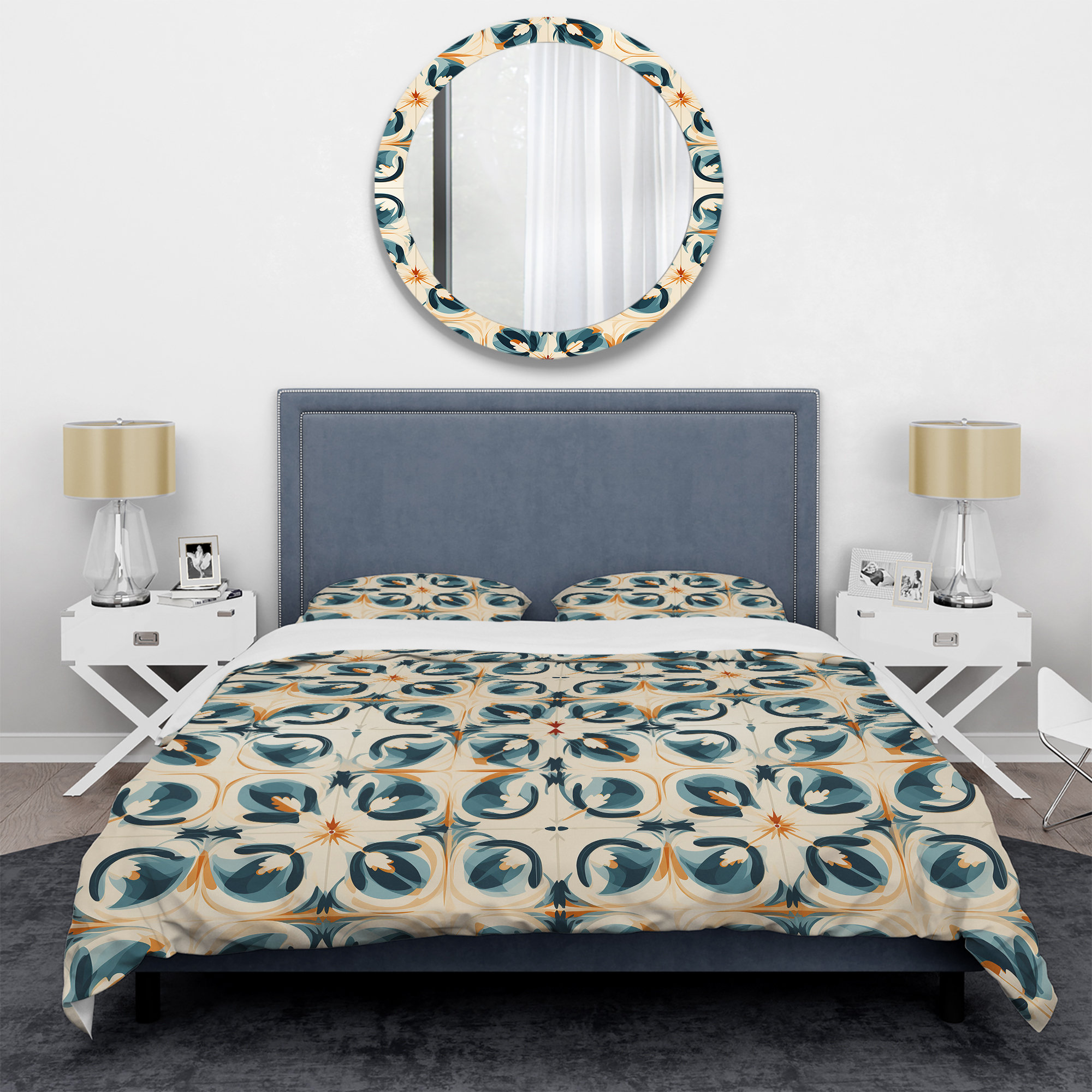 moroccan bedding blue