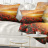 Design Art Abstract Beautiful Poppy Field at Sunset Lumbar Pillow | Wayfair