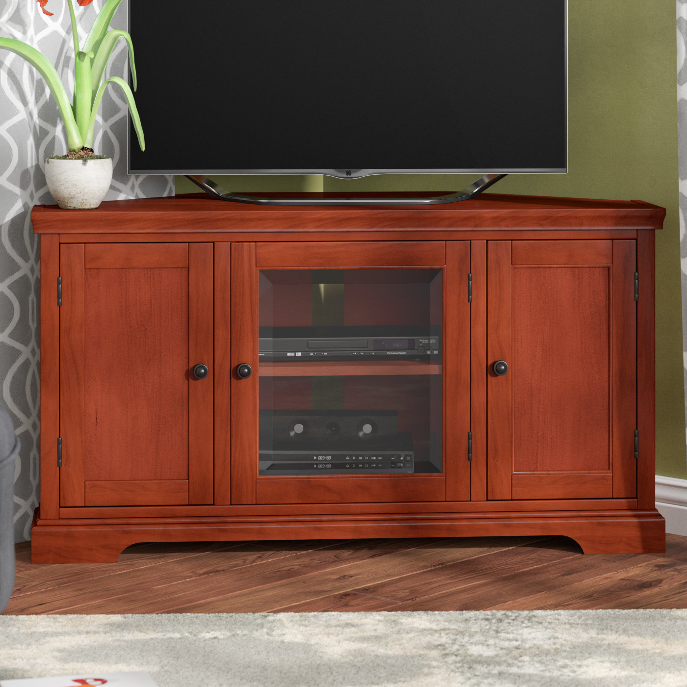 Darby Home Co Solid Wood Corner TV Stand for TVs up to 50" & Reviews ...
