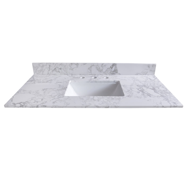 Modern Luxe Furniture 43'' Single Vanity Top with Sink and 3 Faucet ...