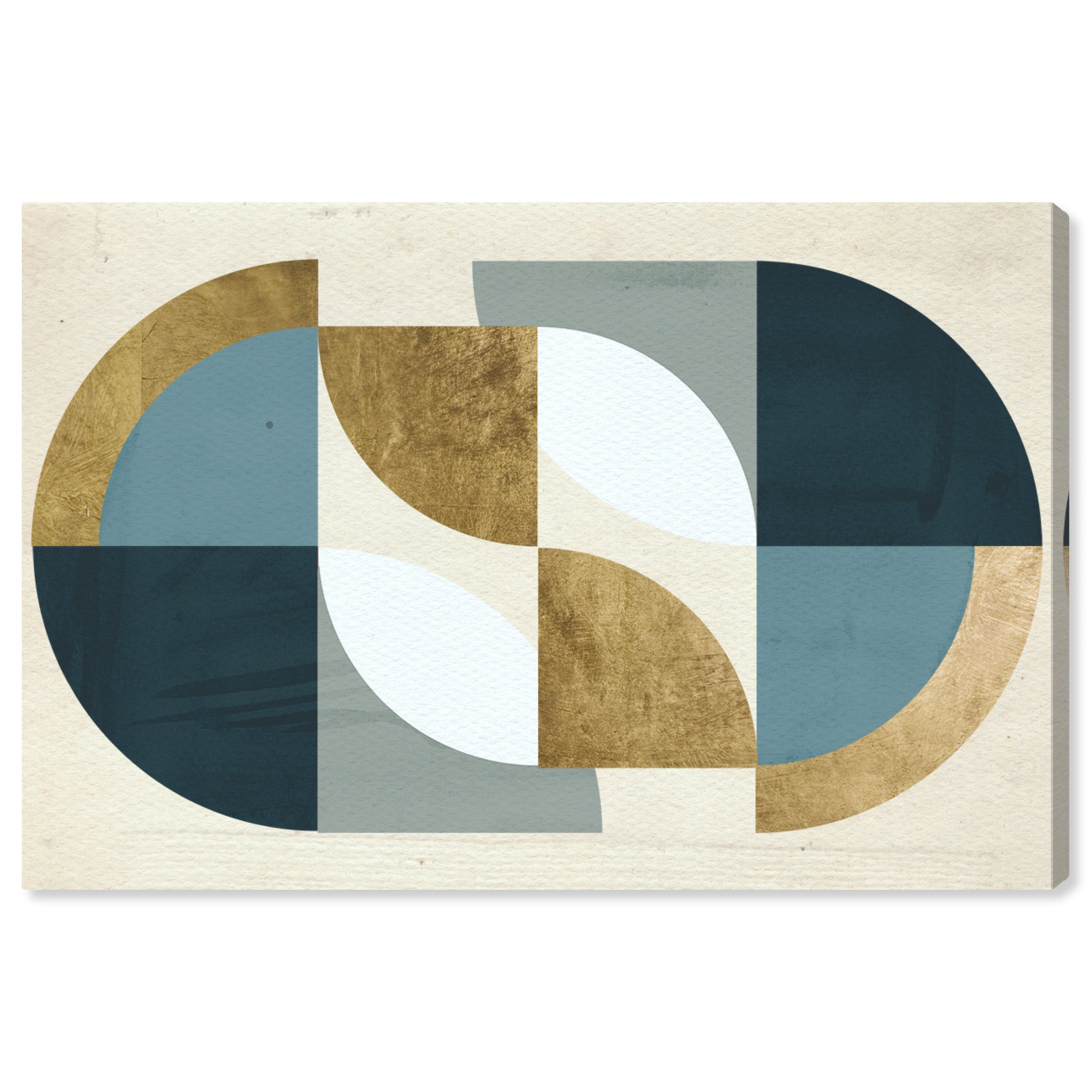 Oliver Gal Prints Rotating Puzzle Spheres II Gold - Wrapped Graphic Art ...