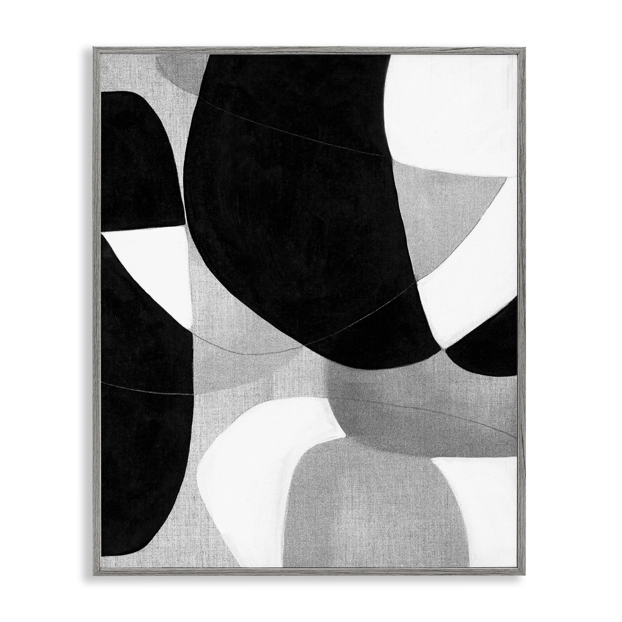 Ebern Designs Monochrome Oblong Shapes Giclee Art by Kippi Leonard ...