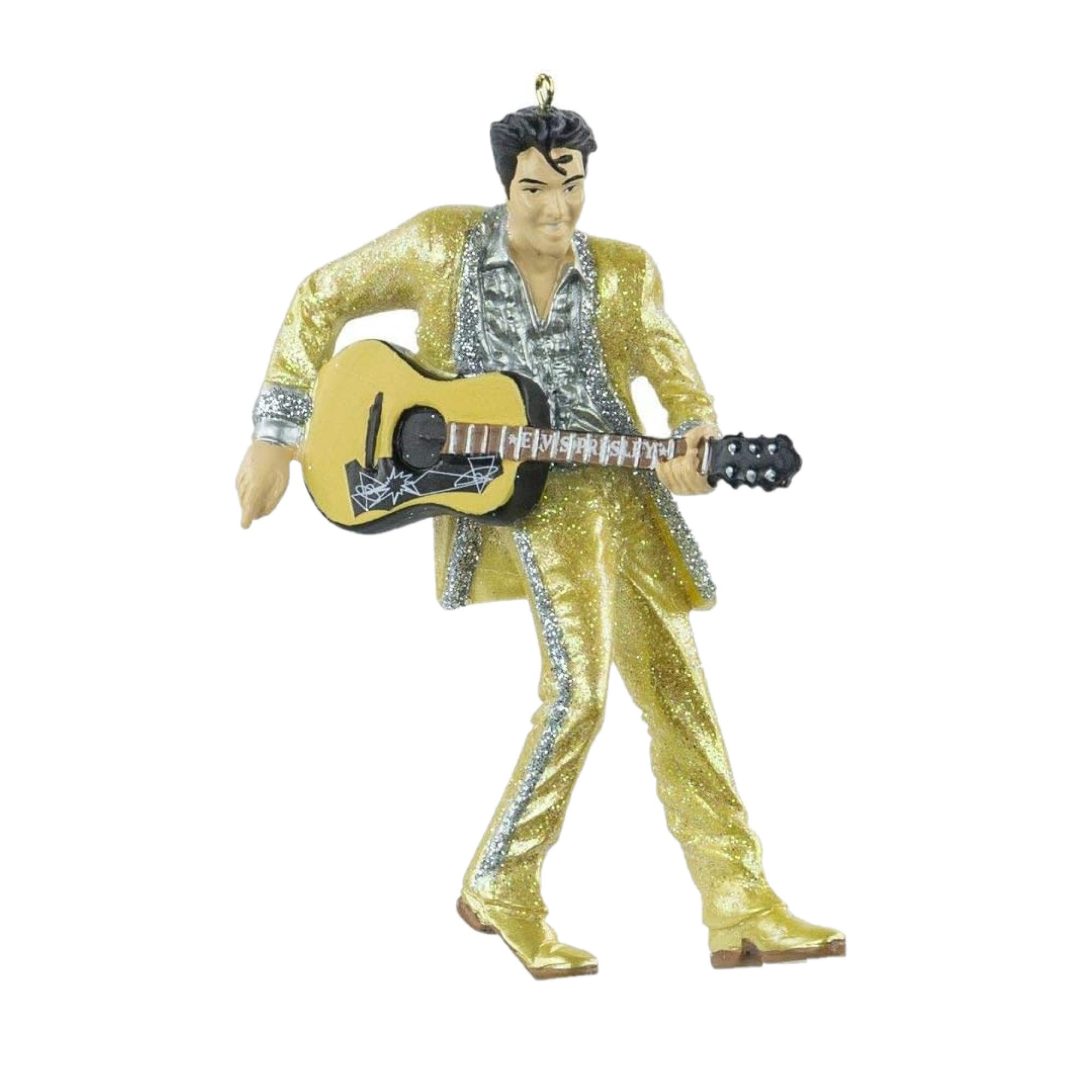 Kurt Adler Resin Ornament for Christmas Tree, Elvis Presley in Gold ...