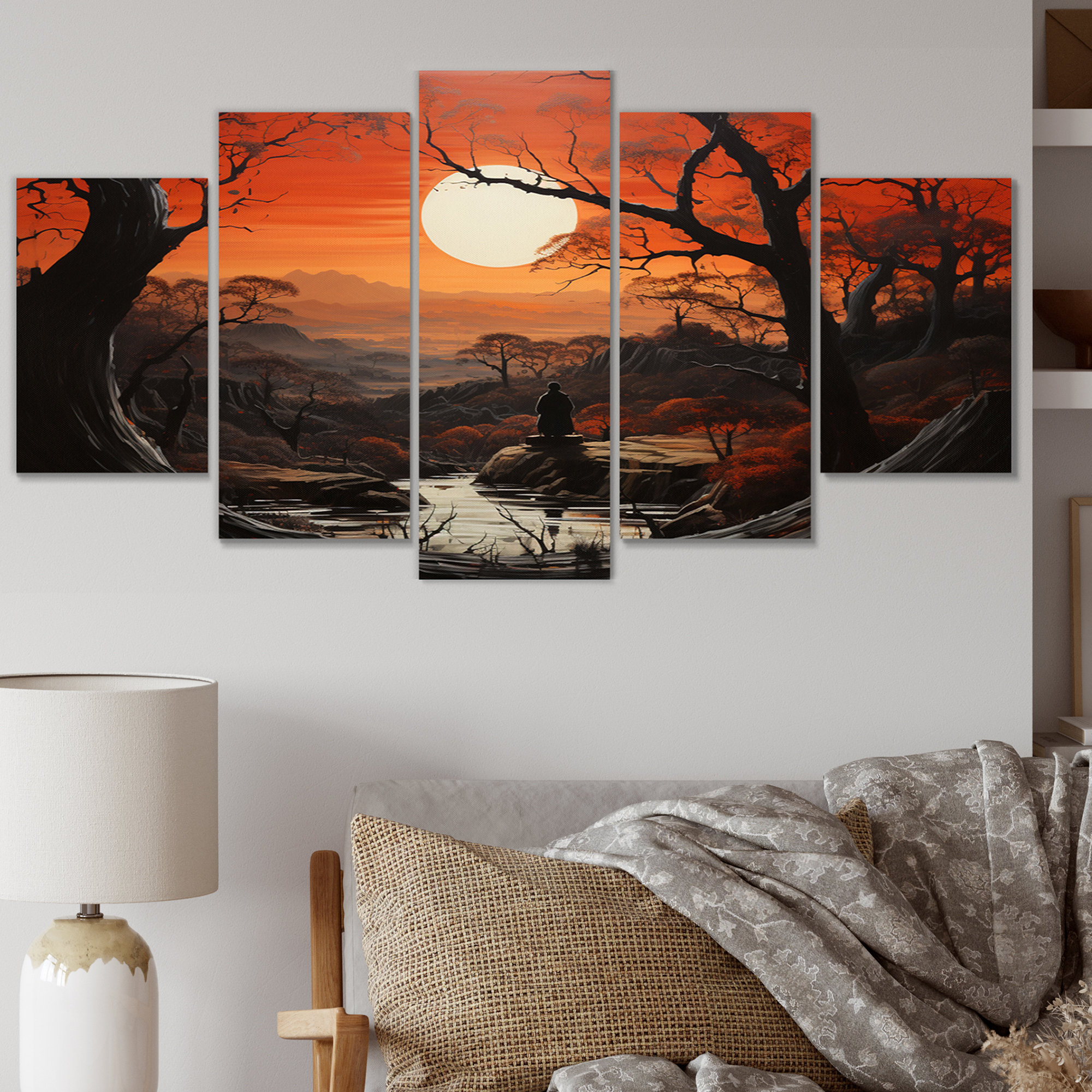 Design Art Asian Art Samurais Solitude V - Asian Metal Wall Art Prints ...