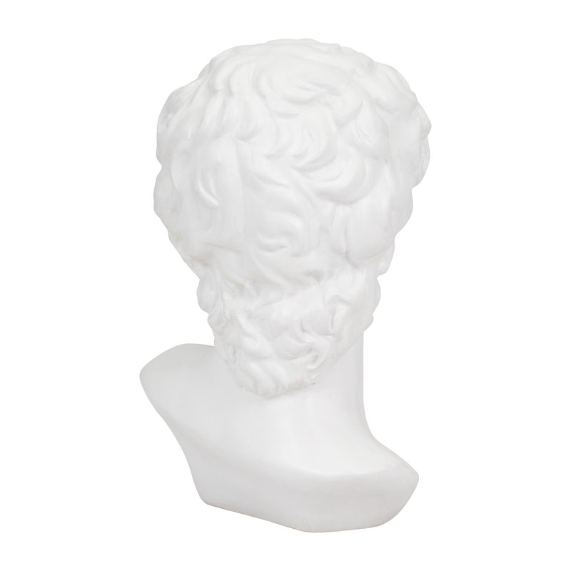 Trinx White Polyresin 13" Greek God Head Sculpture with Bubble Gum ...
