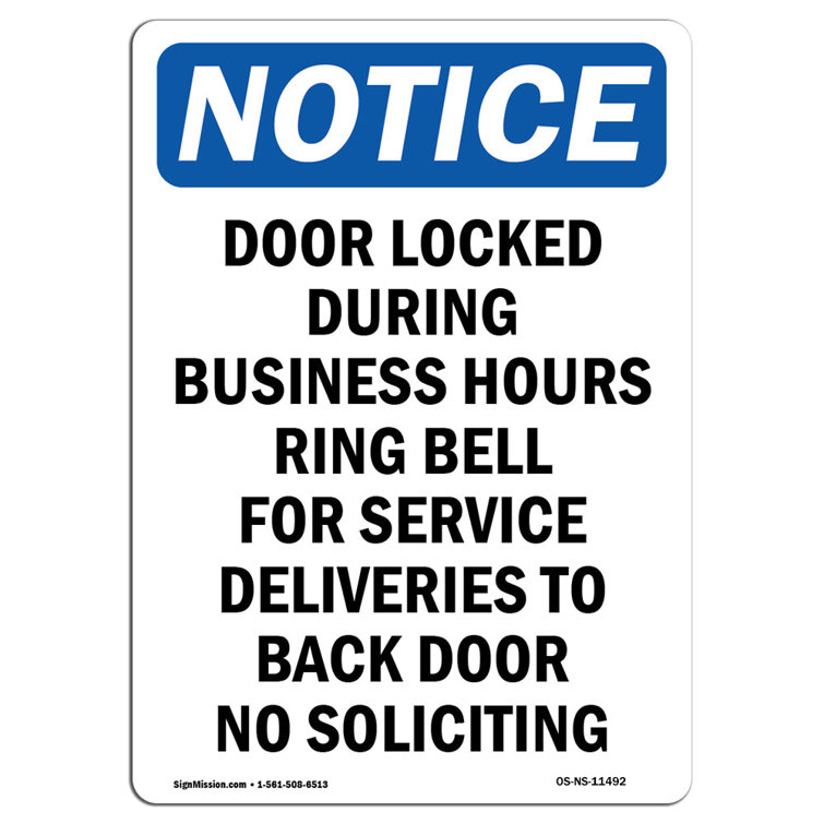 SignMission Door Locked During Business Hours Sign | Wayfair