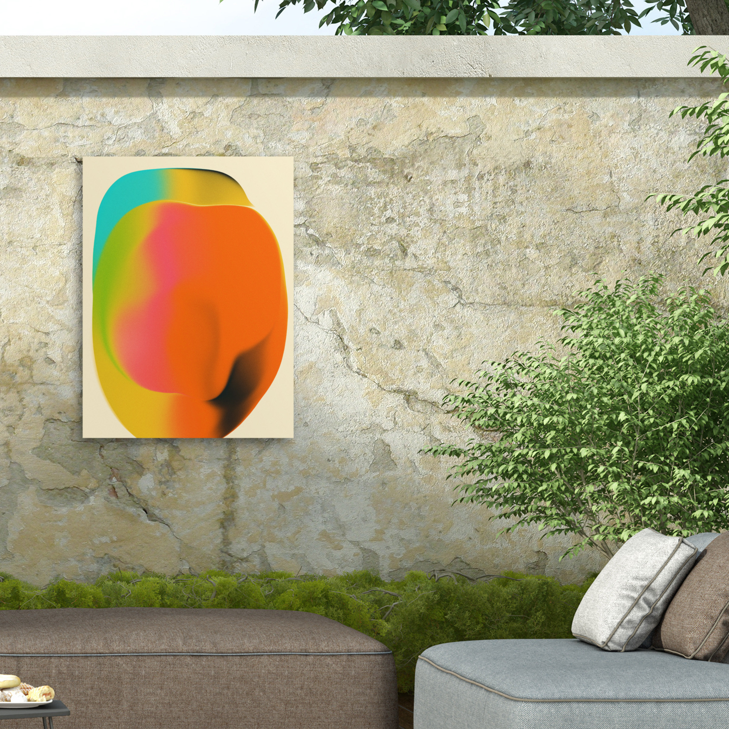 Wade Logan® Jazzberry Blue Smudge 2 Outdoor Canvas | Wayfair