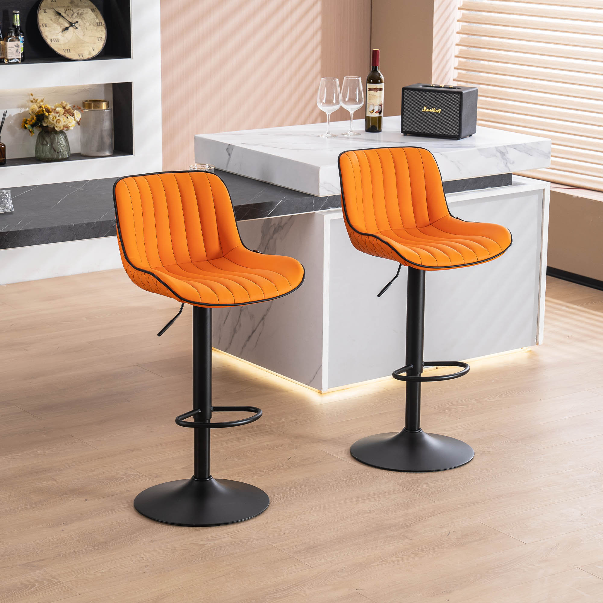 Latitude Run® Brinitta Modern Swivel Adjustable Height Bar Stools ...