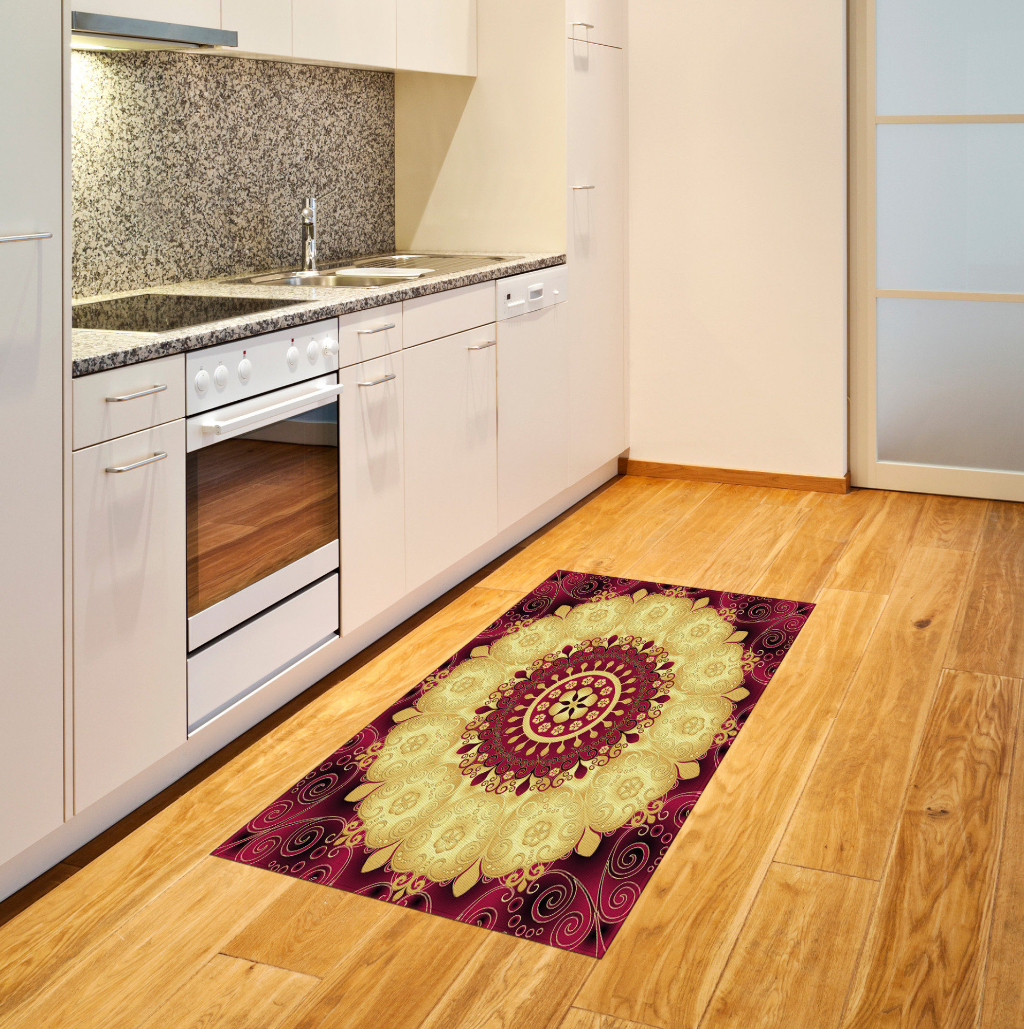 East Urban Home Mandala Purple Mandala High Density Long Fiber Poly ...