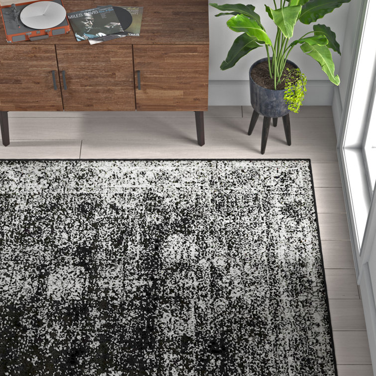 Mistana™ Brandt Floral Black Area Rug & Reviews | Wayfair