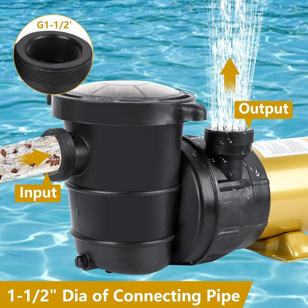 Arlmont & Co. Pool Pump And Filter Above Ground, 2HP 5568GPH Flow Clear ...
