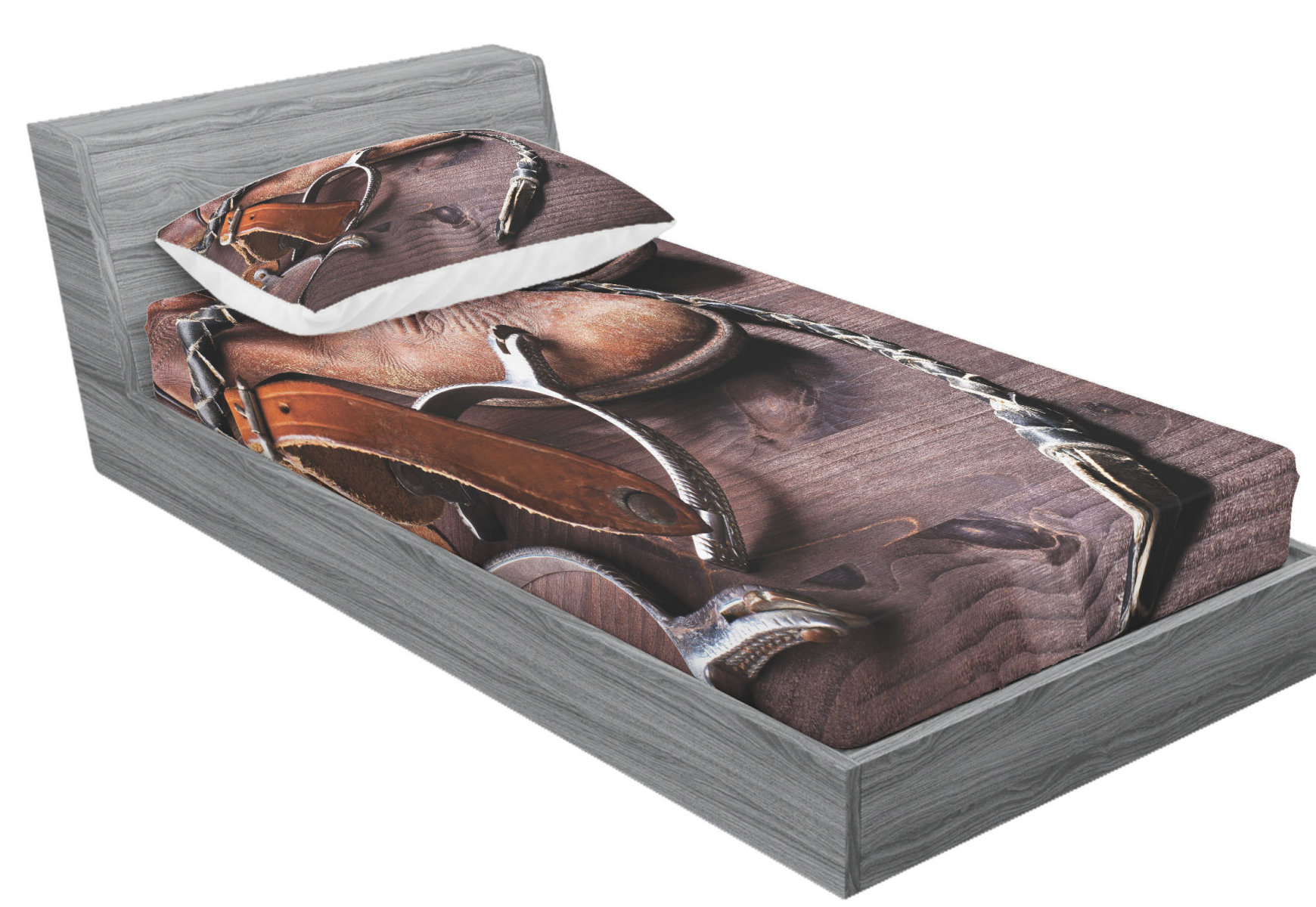 Ambesonne Old Leather Boots and Spurs Sheet Set | Wayfair