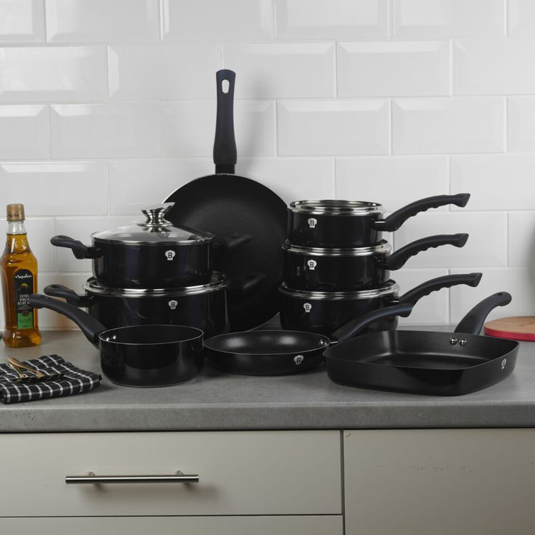 Belfry Kitchen 14 Pcs Blaumann Cookware Pots Grill Pans Set With Soft ...