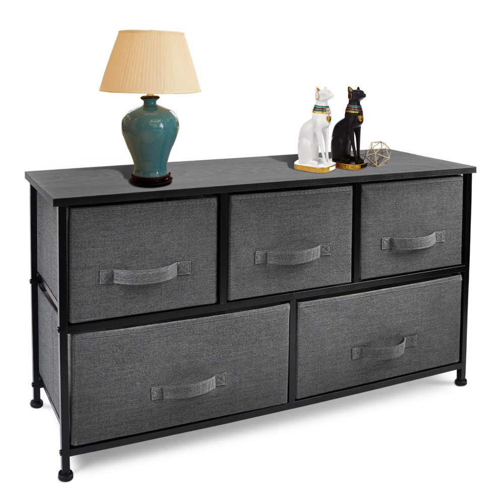 17 Stories Sizuo 39.3'' W 5 -Drawer Wood Side Chest | Wayfair