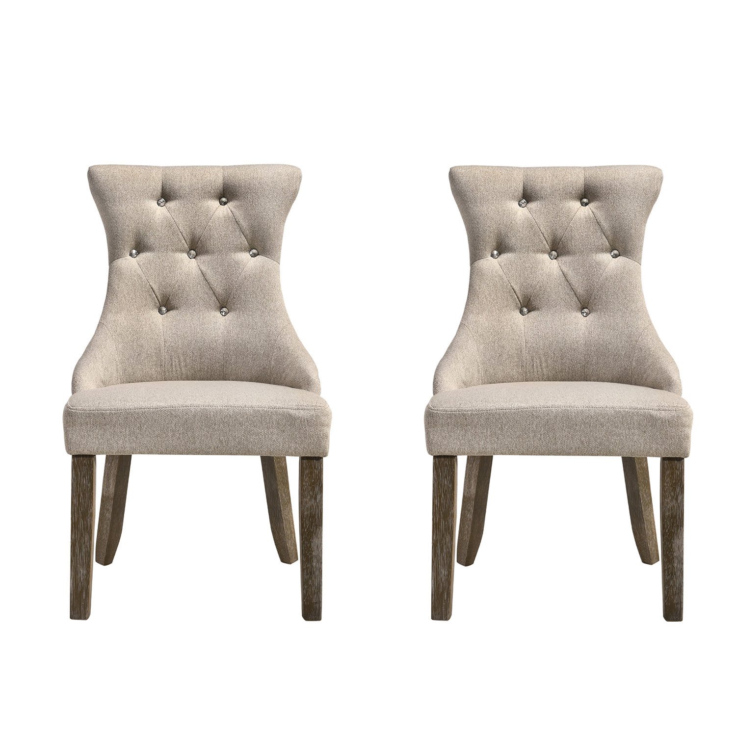 Red Barrel Studio® Set Of 2 Upholstered Side Chairs With Solid Back In ...