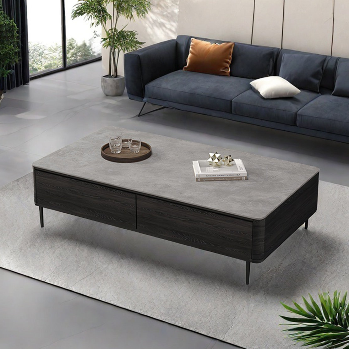 Orxva Galaxy Modern simple rectangular rock plate coffee table | Wayfair