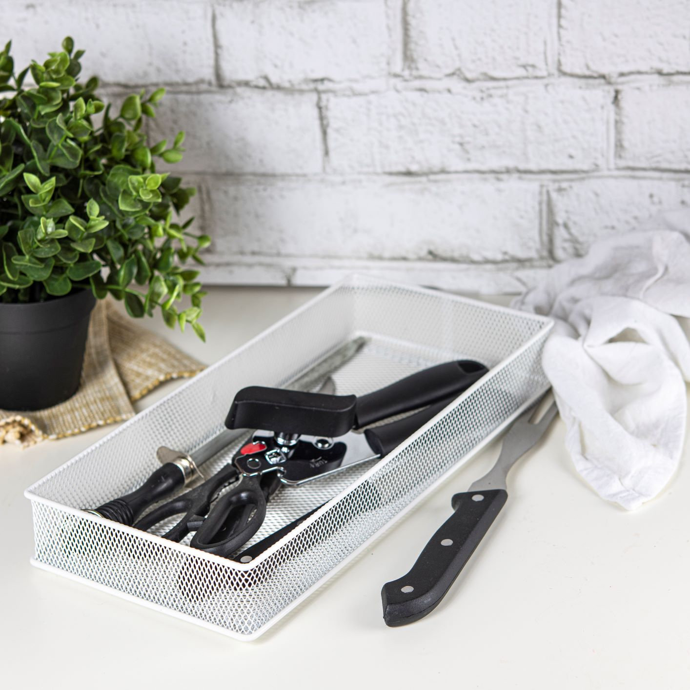 Inbox Zero White Mesh Drawer Cabinet And Or Shelf Organizer Bins ...