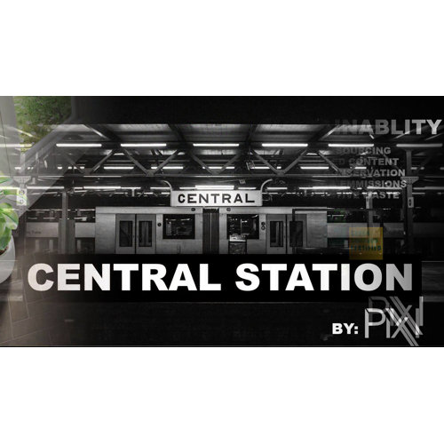 Pixl Central Station 12" x 12" Porcelain Stone Look Wall & Floor Tile ...