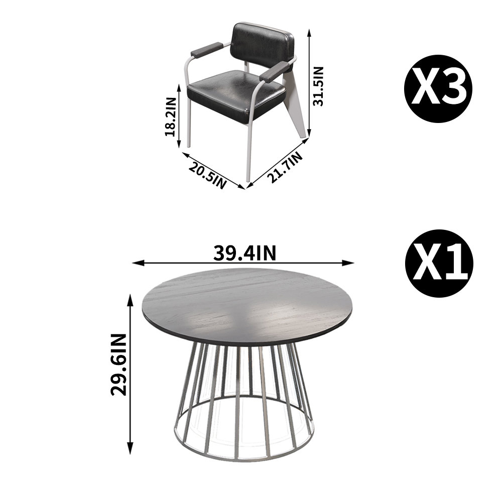 17 Stories Scheld Round 39.4'' Dining Set | Wayfair