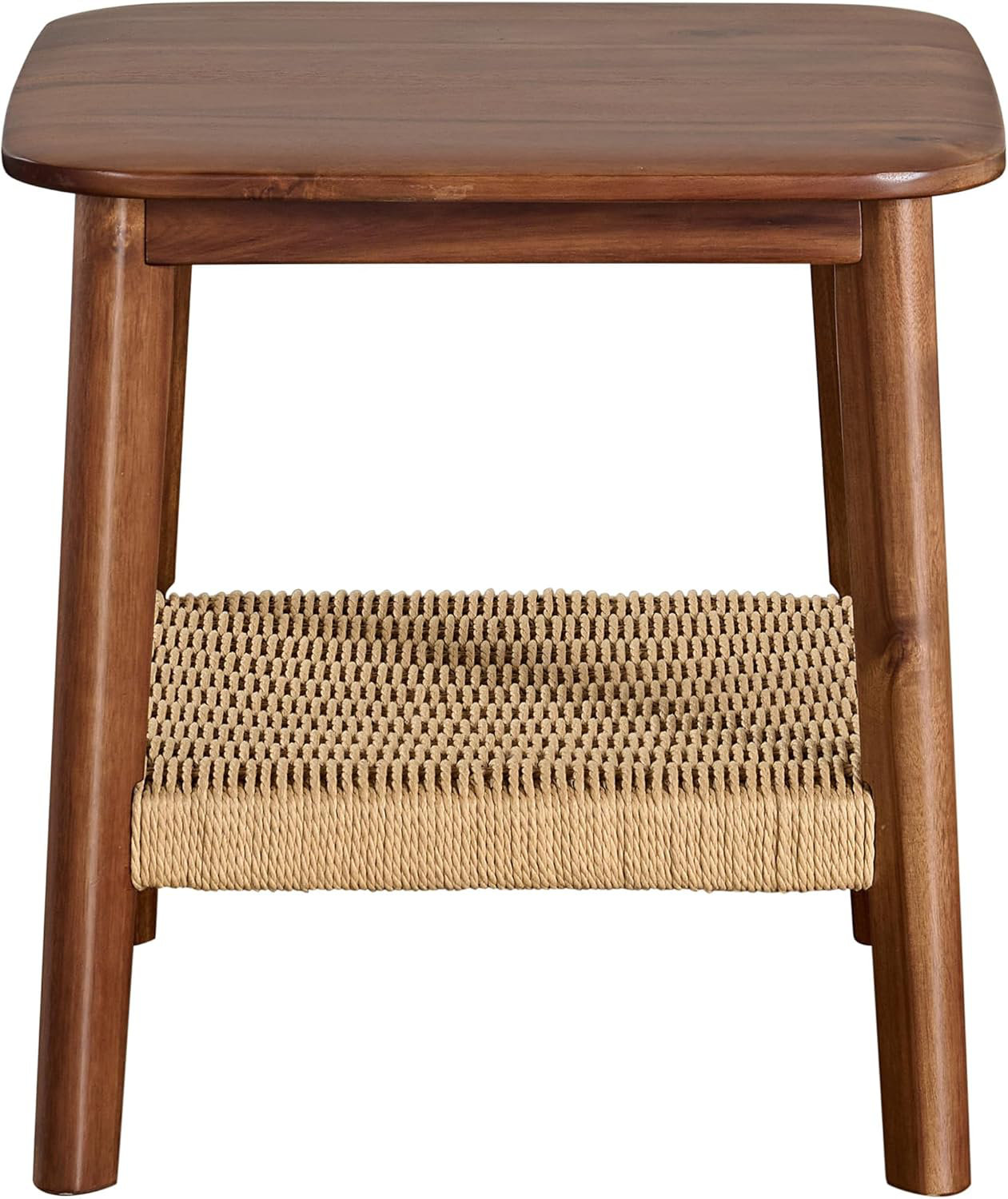 Bayou Breeze Calais Collection Solid Acacia Wood Side Table With Woven ...