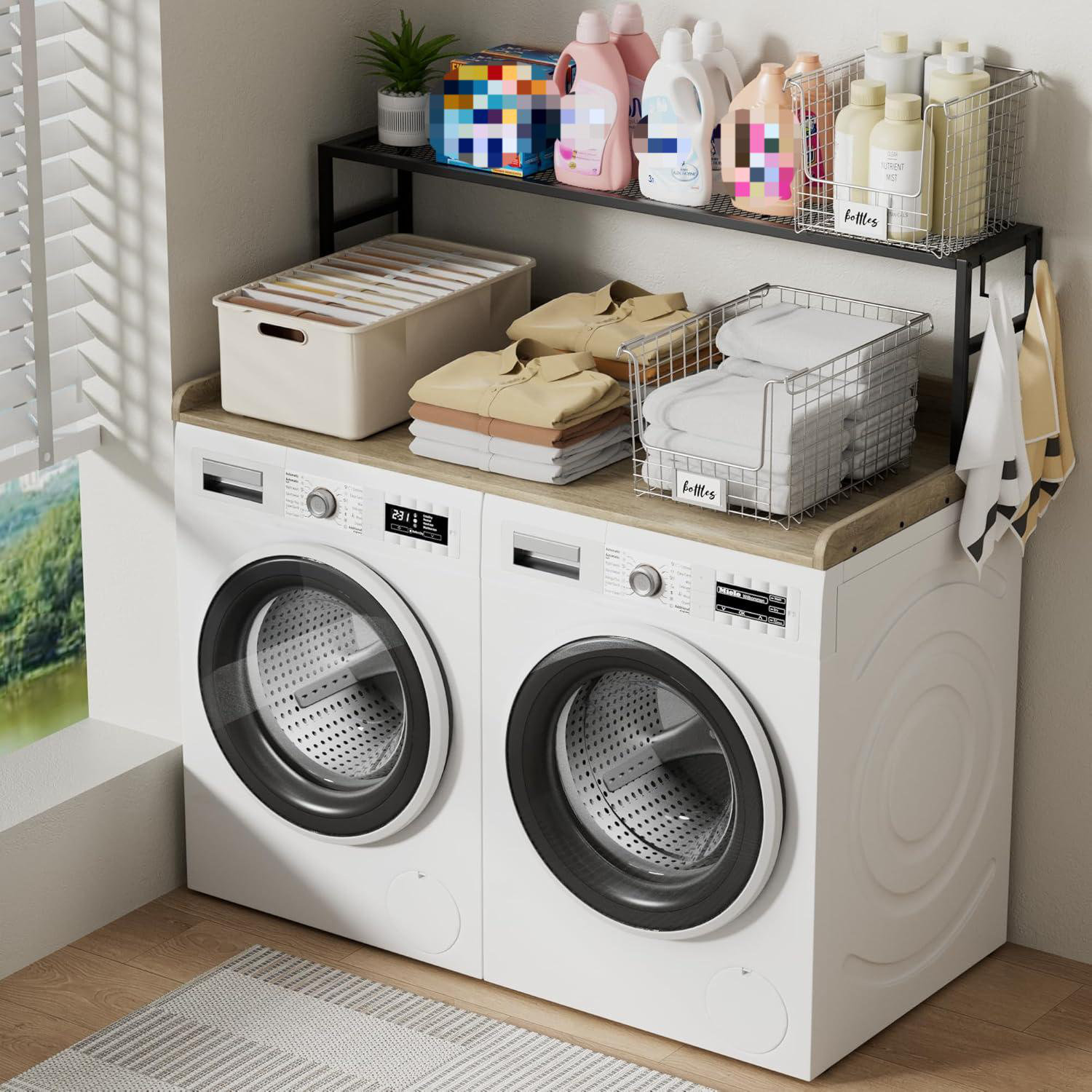 Elaine Mercure Washer Dryer Countertop With Shelf, Washer Dryer Topper ...