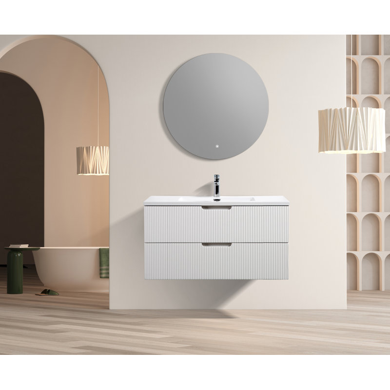 Hokku Designs Youki 39'' Single Bathroom Vanity with Acrylic Top | Wayfair