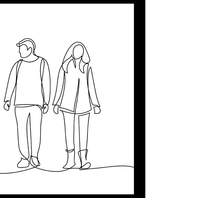 Wrought Studio People Line Art Framed Print | Wayfair