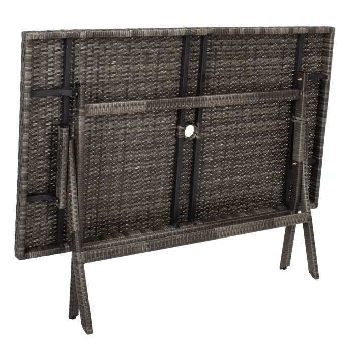 Red Barrel Studio® Ched Folding Rattan Dining Table & Reviews | Wayfair